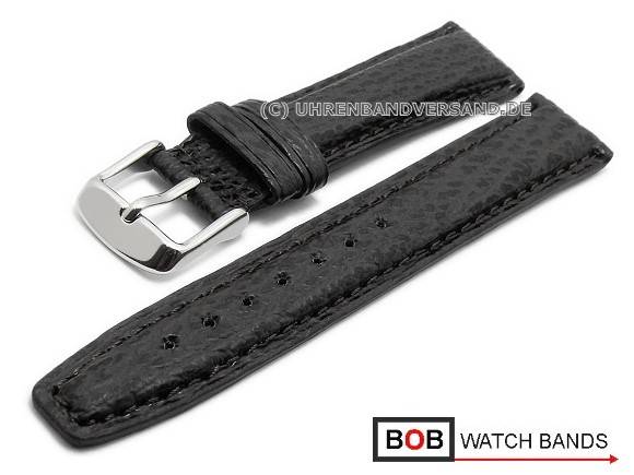 Watch strap Bb-LC08 18mm black genuine shark for IWC stitched by BOB