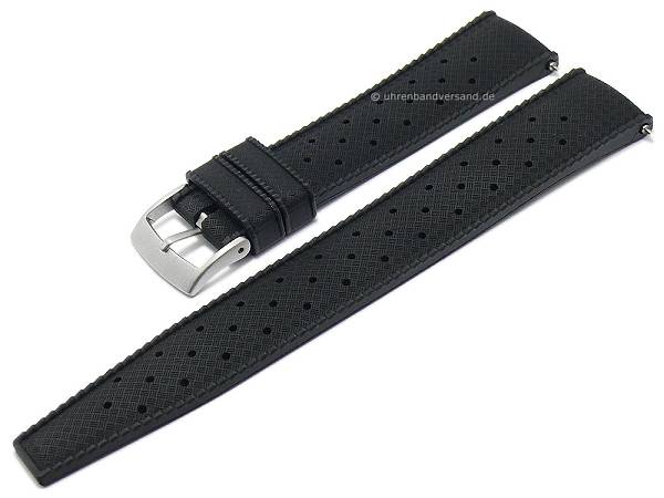 Watch strap Tropic 20mm black FKM caoutchouc with EASY-CLICK spring ...