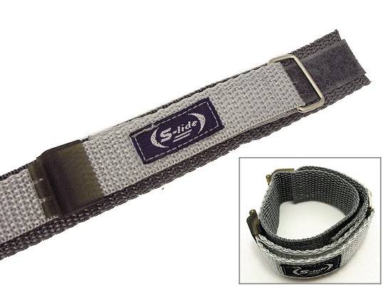 Watch band Slide for Swatch 17mm silver gray hook and loop
