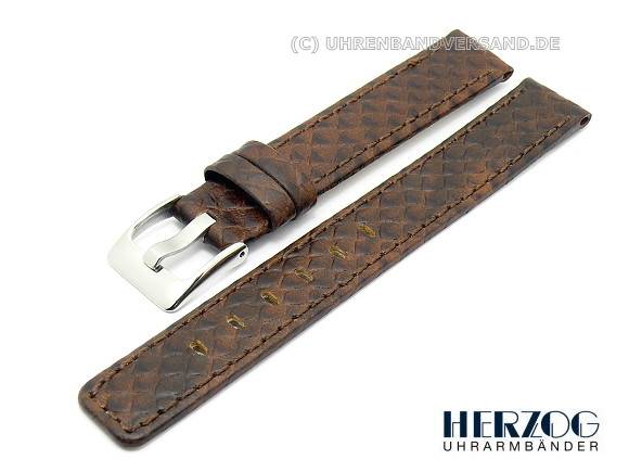 Watch band python 16mm brown Herzog