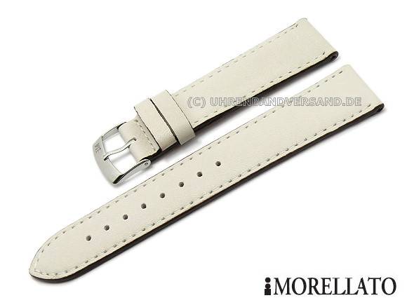 Watch strap Delta 16mm white finely grained stitched by MORELLATO