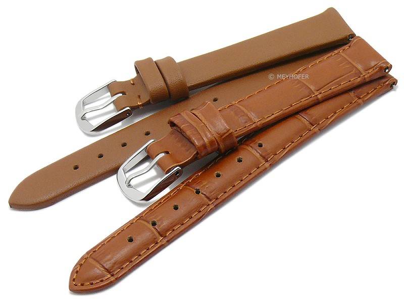 EASY-CHANGE watch strap set 2pcs CLASSIC DUO 14mm light brown leather ...