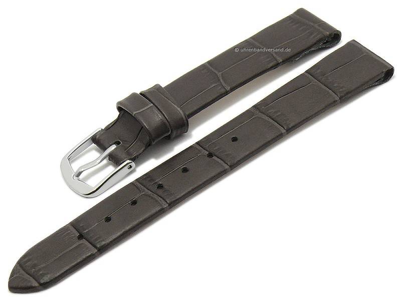 Watch strap Pensacola 12mm clip lug attachment dark grey leather ...