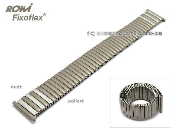 Watch strap Fixoflex S expansion strap Rw-ZB382935 22mm titanium silver ...