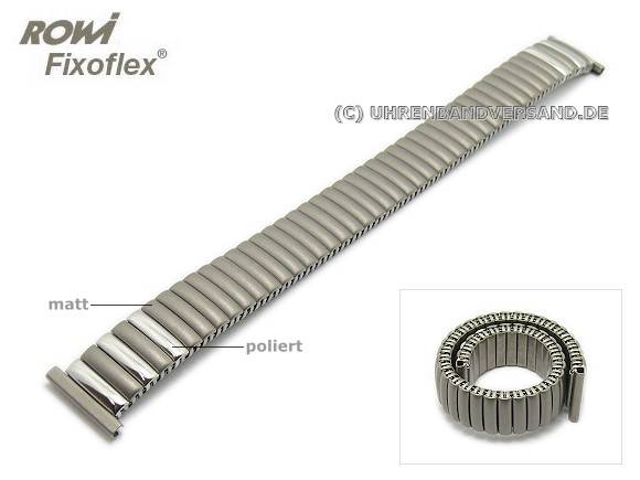 Watch strap Fixoflex S expansion strap Rw-ZB382936 16mm titanium silver ...
