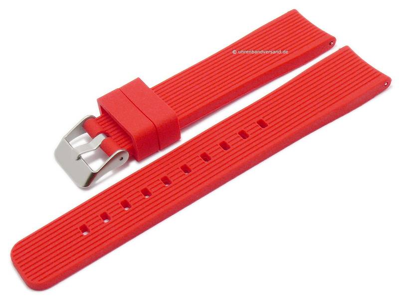 Watch strap ScKB24 20mm red silicone EASY-CLICK spring bars for SAMSUNG ...