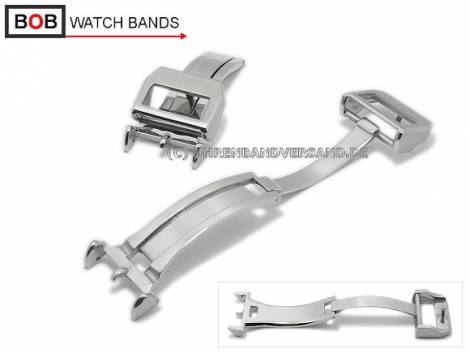 Flip clasp (BbBFS-402) 18mm stainless steel satin finish for IWC