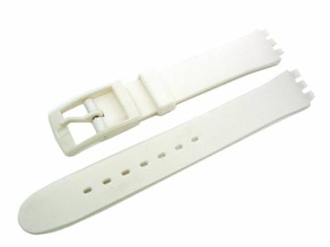 Watch band for Swatch 12mm white synthetic smooth surface