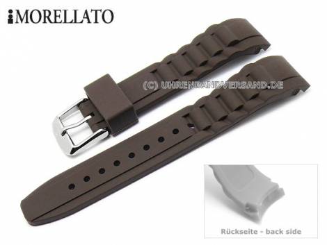 Watch strap Tipo Ice 20mm dark brown silicone waterproof by MORELLATO