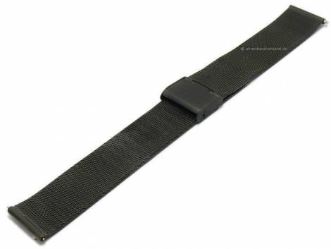 Watch strap Estia 18mm anthracite stainless steel mesh easy change ...