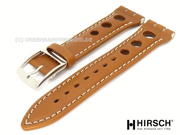 Premium - watch bands from HIRSCH 19mm gold brown Cutter