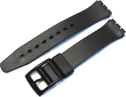 Watch band for Swatch 17mm black pvc