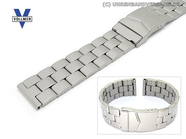 Metal watch band stainless steel 20mm sand blasted Vollmer