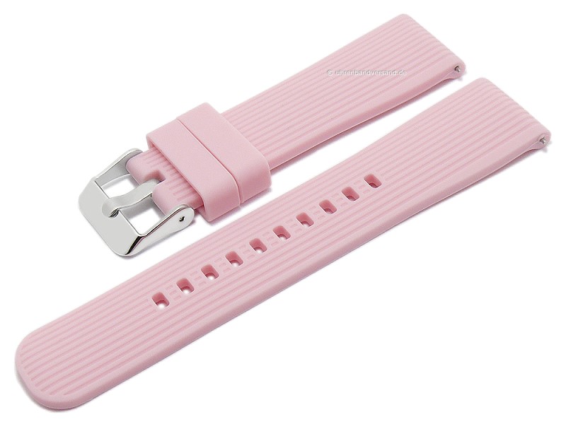 Watch strap 20mm pink silicone for SAMSUNG, GARMIN a.o. watches & smart ...