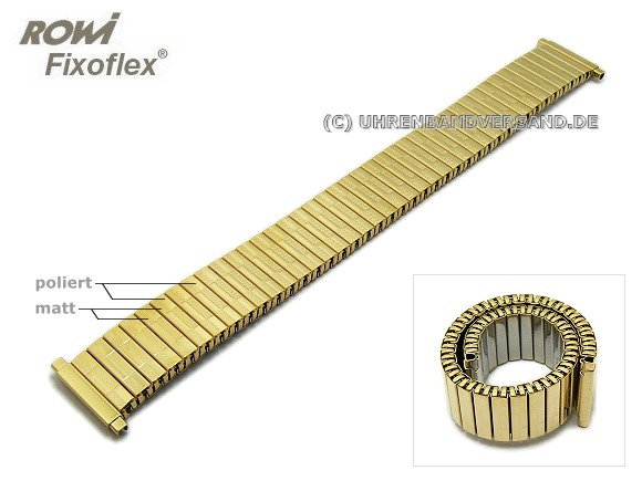 Watch strap Fixoflex S expansion strap telescopic ends Rw-ZB385107 16 ...