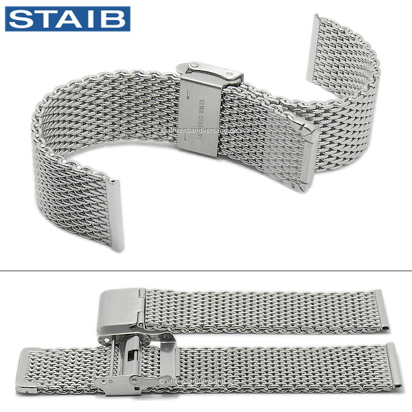 Watch strap St-MC18 22mm mesh polished medium structure with security ...